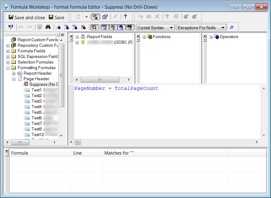 Crystal Reports Exclude Page Header And Footer From Last Page