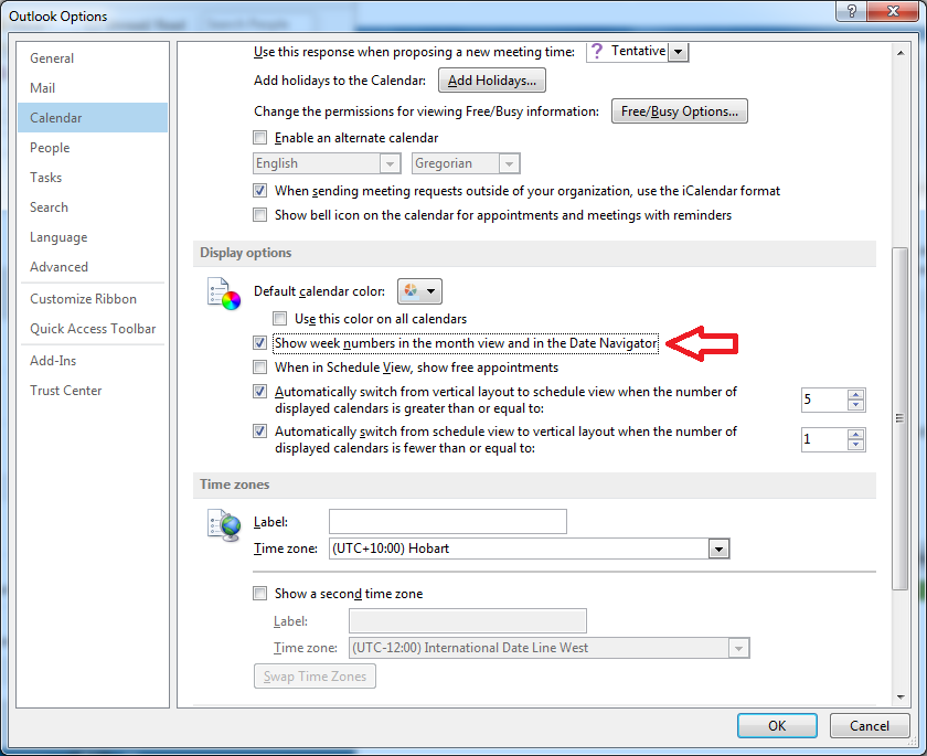 Outlook 2013 How To Add Week Numbers To The Calendar IT Support Guides
