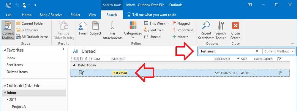 Outlook 2016 How To See Folder For Searched Email IT Support Guides