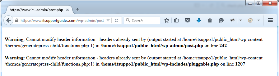 SOLVED WordPress Cannot Modify Header Information When Saving Post